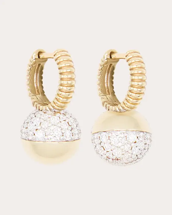 CAMPBELL + CHARLOTTE Diamond Revel Mini Bobble Huggie Earrings