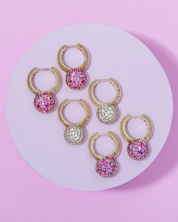 CAMPBELL + CHARLOTTE Amethyst Revel Bobble Huggie Earrings