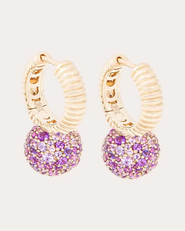 CAMPBELL + CHARLOTTE Amethyst Revel Bobble Huggie Earrings