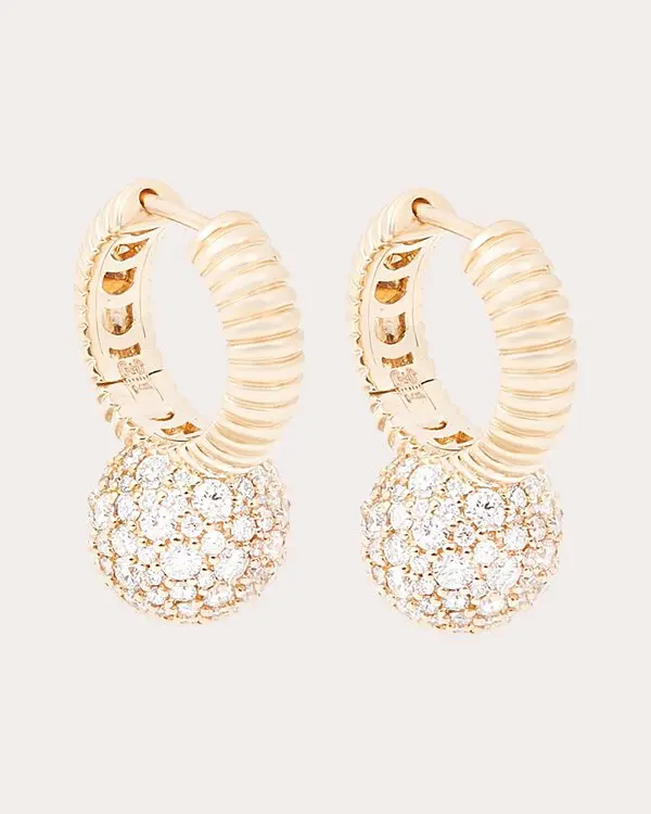 CAMPBELL + CHARLOTTE 14k Yellow Diamond Huggie Earrings
