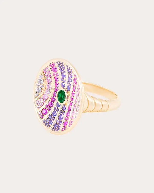 CAMPBELL + CHARLOTTE Tsavorite & Amethyst Revel Large Dimensional Ring
