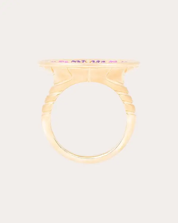 CAMPBELL + CHARLOTTE Tsavorite & Amethyst Revel Large Dimensional Ring