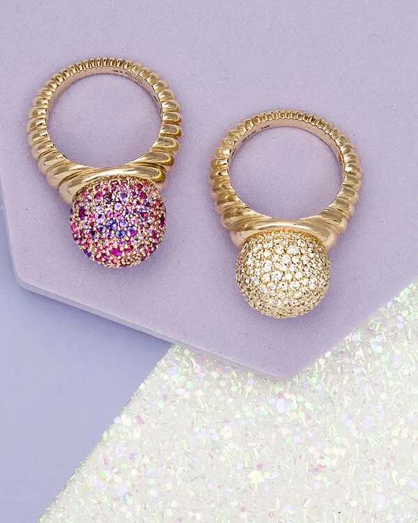 CAMPBELL + CHARLOTTE Amethyst Revel Bobble Cocktail Ring