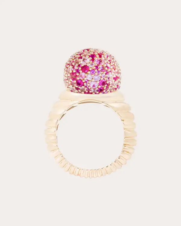 CAMPBELL + CHARLOTTE Sapphire Revel Bobble Cocktail Ring - Pink