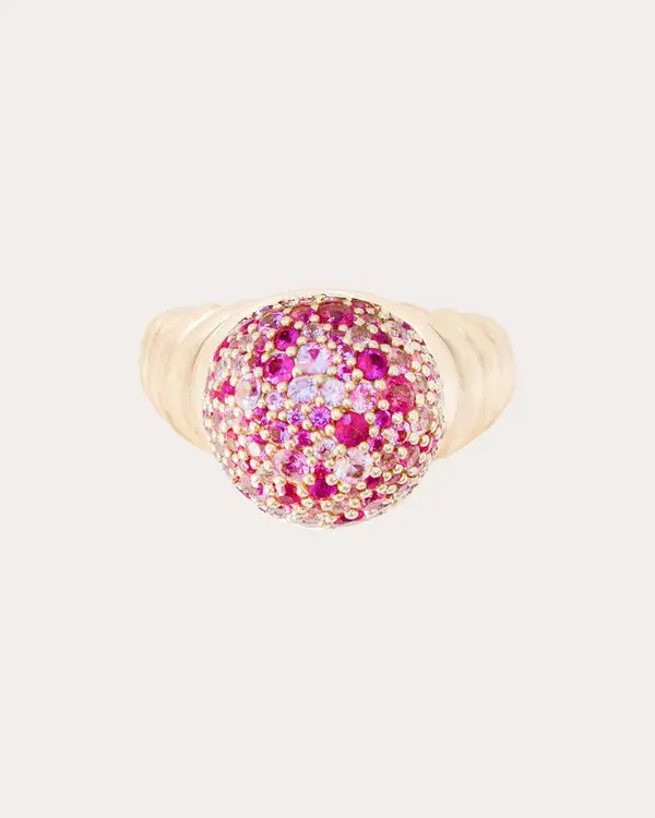 CAMPBELL + CHARLOTTE Sapphire Bobble Cocktail Ring In 14k Yellow Gold