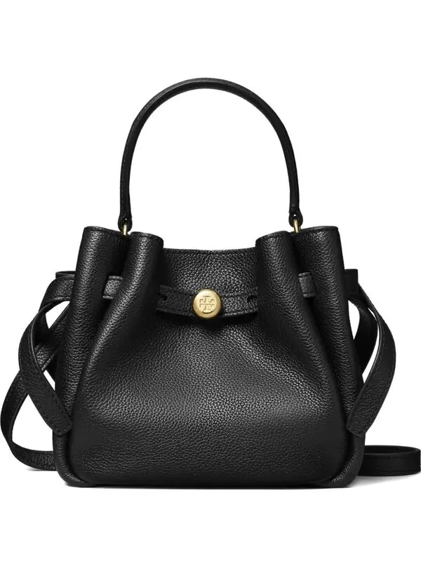 Tory Burch Romy Mini Leather Bucket Bag - Black