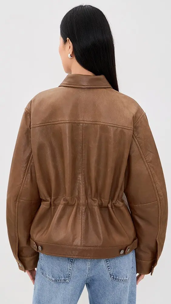 HAIKURE Jocelyn Cropped Silky Leather Jacket
