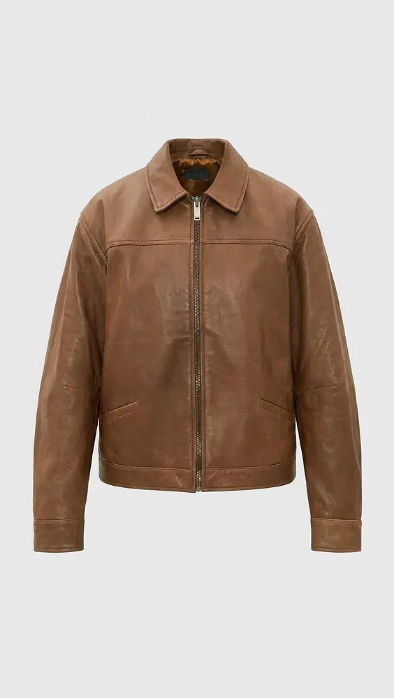 HAIKURE Jocelyn Cropped Silky Leather Jacket