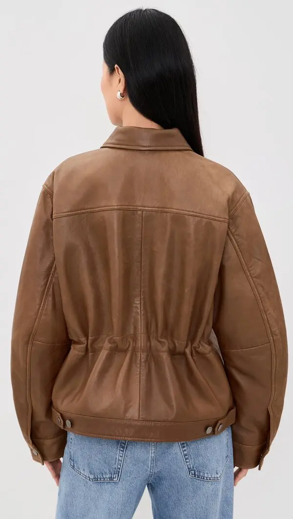 HAIKURE Jocelyn Cropped Silky Leather Jacket