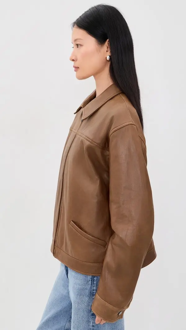 HAIKURE Jocelyn Cropped Silky Leather Jacket