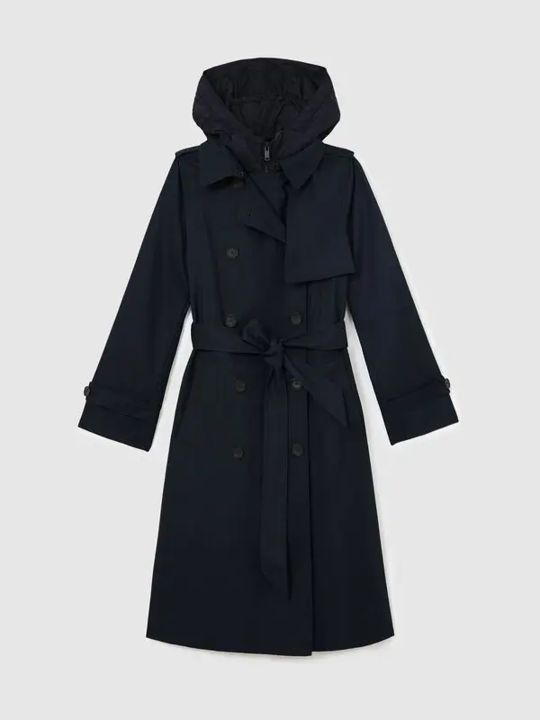 REISS Azura Hooded Insert Trench Coat