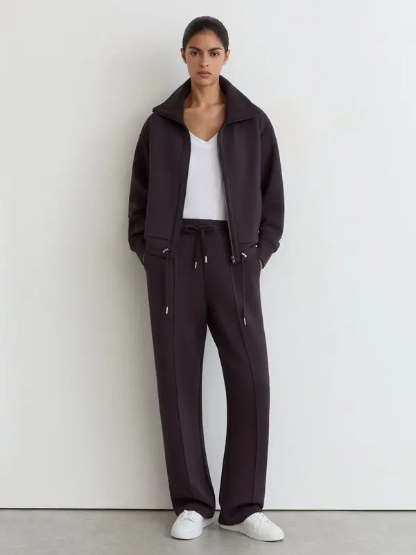 REISS Laurrie Premium Interlock Zip-front Sweatshirt