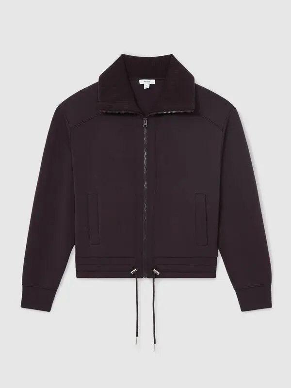 REISS Laurrie Premium Interlock Zip-front Sweatshirt