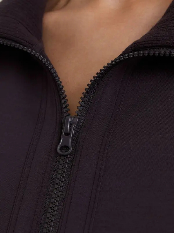 REISS Laurrie Premium Interlock Zip-front Sweatshirt
