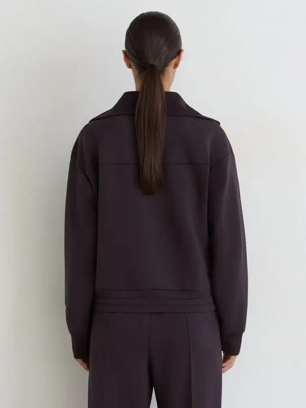REISS Laurrie Premium Interlock Zip-front Sweatshirt