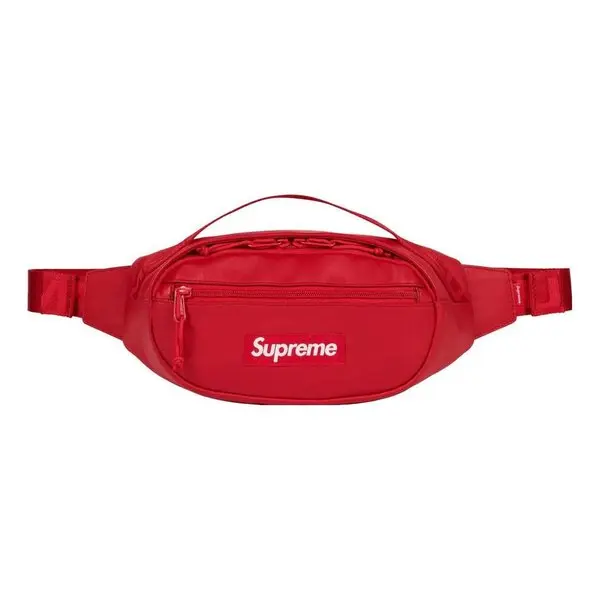 Supreme Leather Shoulder Bag - Red