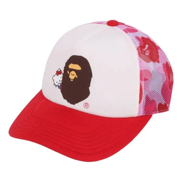 A BATHING APE X Hello Kitty Abc Camo Mesh Cap