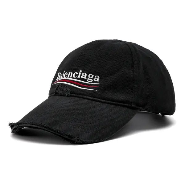 Balenciaga Destroyed Political Campaign Cap - Black