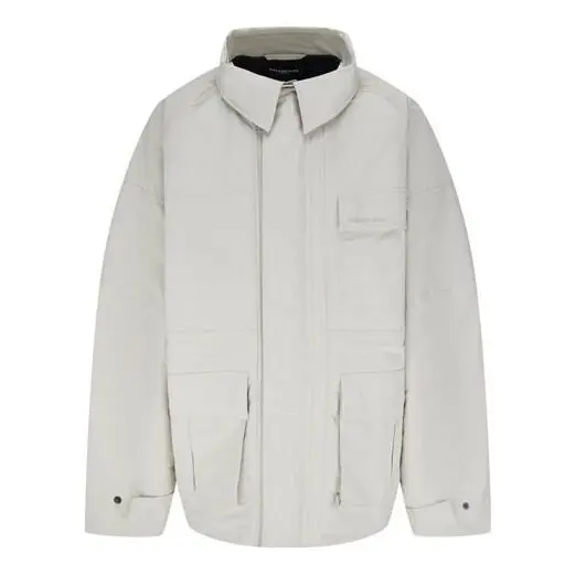 Balenciaga Technical Ripstop Parka Jacket - Beige