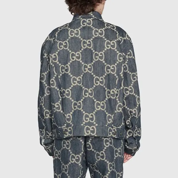 Gucci Jumbo Gg Denim Jacket - Blue