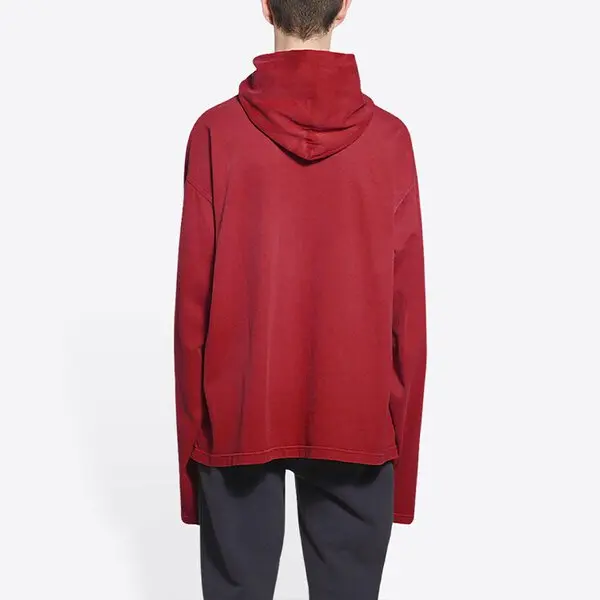 Balenciaga Est. 1917 College Logo Print Hoodie - Red