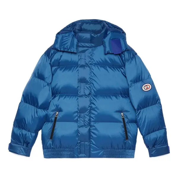 Gucci Down Jacket With Detachable Hood - Blue