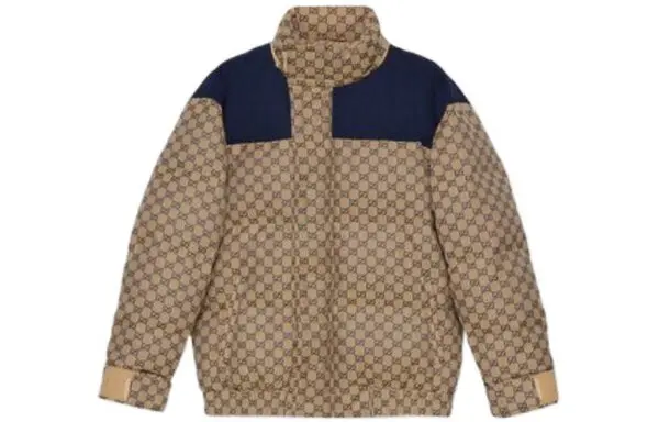 Gucci Gg Canvas Goose Down Jacket Navy