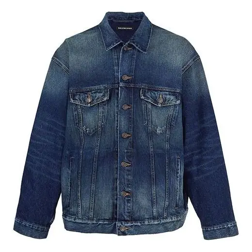 Balenciaga Fbi Denim Jacket - Blue