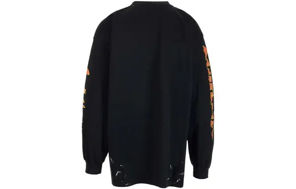Balenciaga Metallica Long Sleeve T-shirt 'black Orange - Black/orange