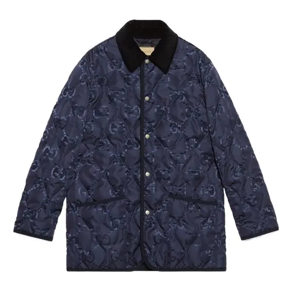 Gucci Quilted Gg Jacket - Blue