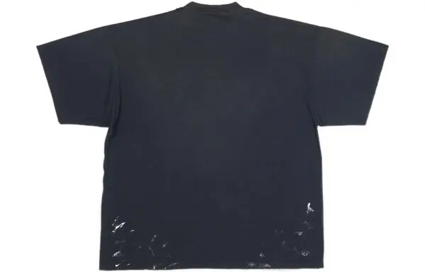 Balenciaga Metallica Short Sleeve T-shirt Oversized Fit 'black Orange - Black/orange