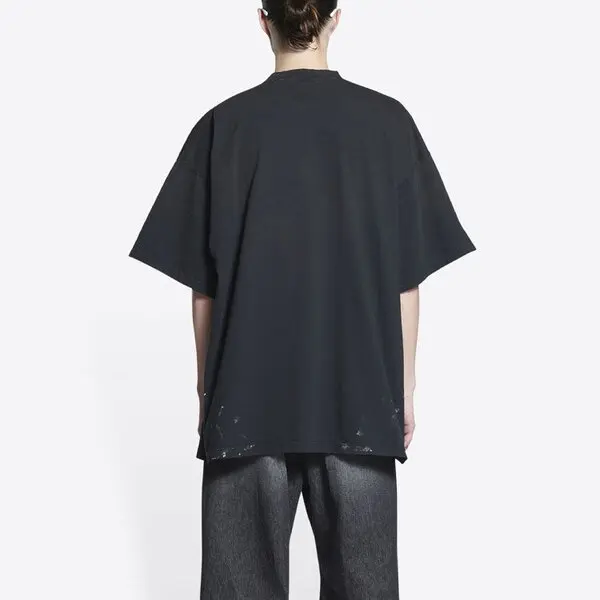 Balenciaga Metallica Logo T-shirt - Black/orange