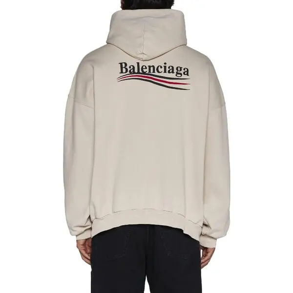 Balenciaga Political Campaign Popover Hoodie - Light Beige