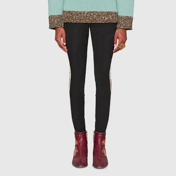 Gucci Gabardine Stretch Pant With Stripe