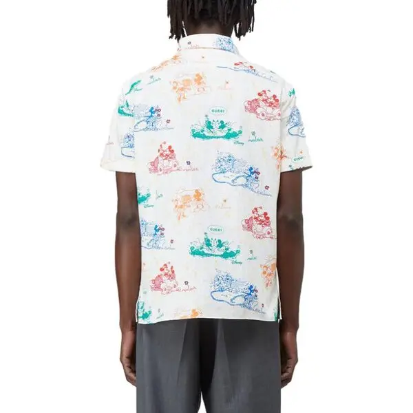 Gucci X Disney Mickey And Minnie Camp Collar Shirt