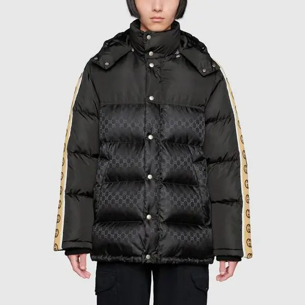 Gucci Gg Nylon Jacquard Padded Coat