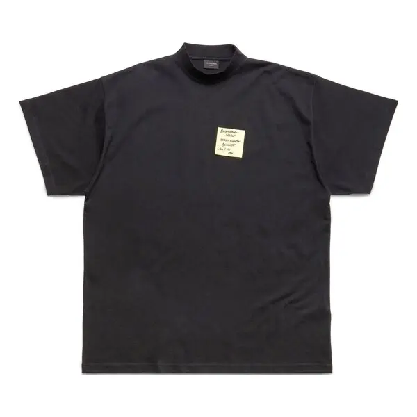 Balenciaga Post It Oversized T-shirt - Washed Black