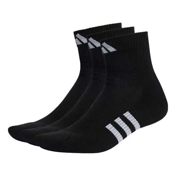 Adidas Cushioned Mid-cut Socks 3 Pairs - Black/black/black