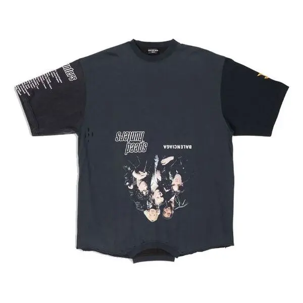 Balenciaga Speed Hunters Upside Down T-shirt - Black Faded
