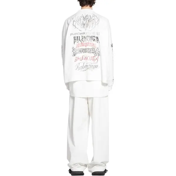 Balenciaga Diy Metal Long Sleeve T-shirt Medium Fit 'white Black Red