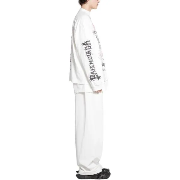 Balenciaga Diy Metal Long Sleeve T-shirt Medium Fit 'white Black Red