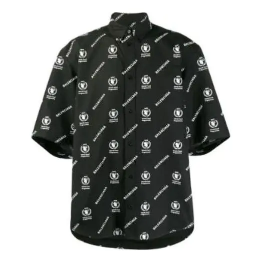Balenciaga X Wfp Short Sleeve Square Back Shirt 'black White - Black/white