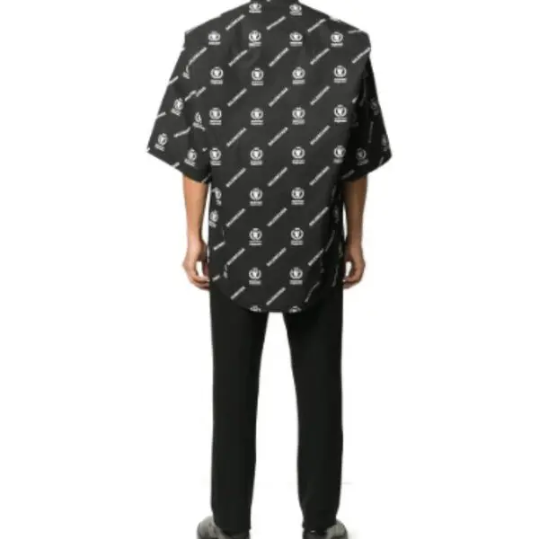 Balenciaga X Wfp Short Sleeve Square Back Shirt 'black White
