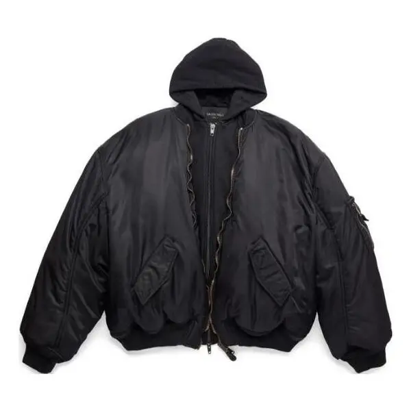 Balenciaga All In Bomber Jacket - Black