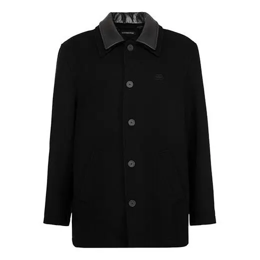 Balenciaga Double Collar Wool-blend Coat - Black
