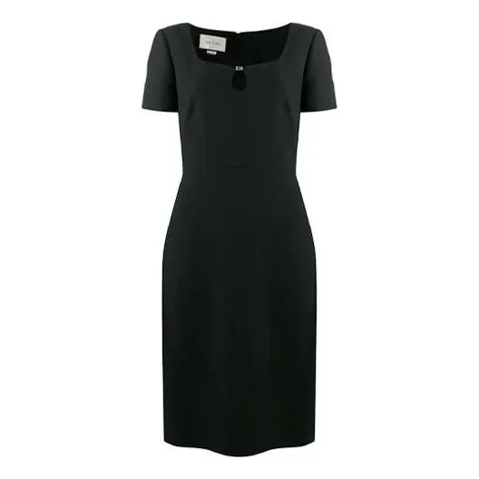 Gucci Wool Silk Short Sleeve Dress - Black