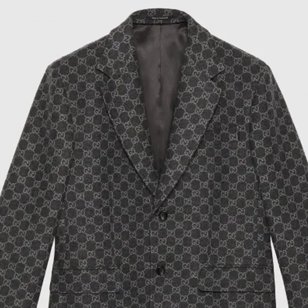 Gucci Gg Monogram Flannel Blazer