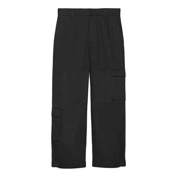 Gucci Cotton Drill Cargo Trousers With Patch