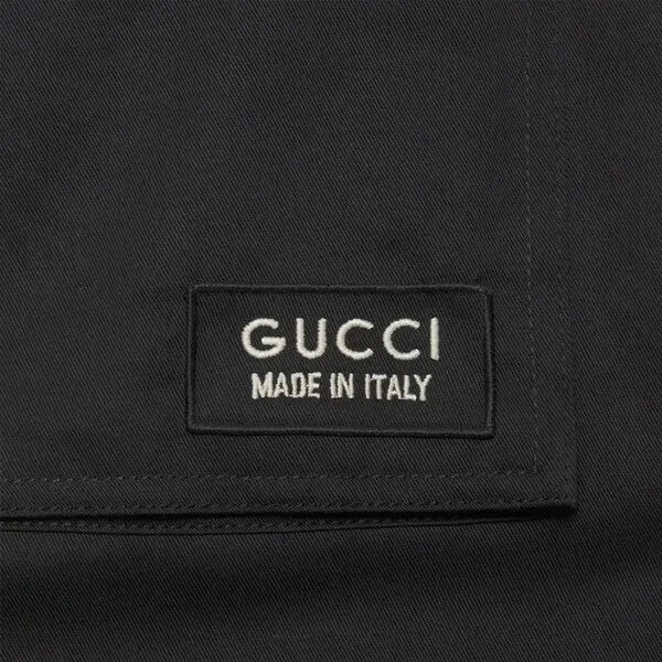 Gucci Cotton Drill Cargo Trousers With Patch