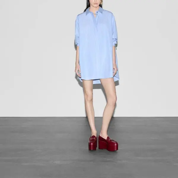 Gucci Striped Heavy Cotton Poplin Shirt